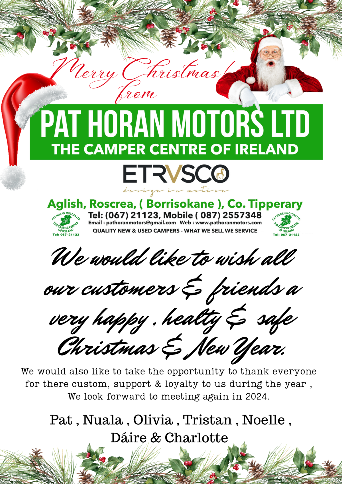 Season's Greeting From Pat Horan Motors Ltd - Pat Horan Motors Ltd